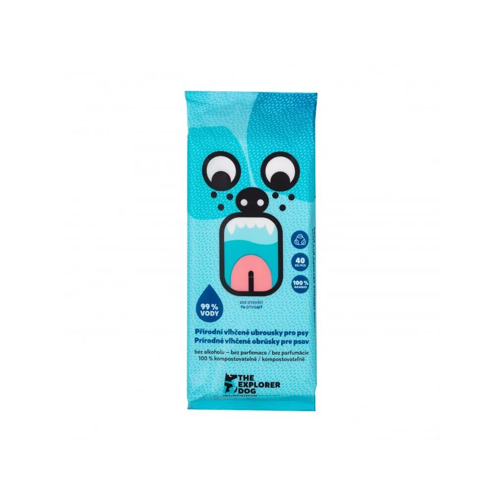 EXPLORER DOG 100% BIO lebomló nedves törlőkendő 40 db - Pele
